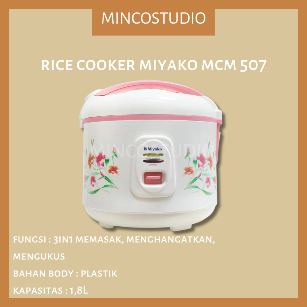 Jual RICE COOKER MIYAKO MCM 507 / RICE COOKER KAPASITAS 1,8L / PENANAK ...