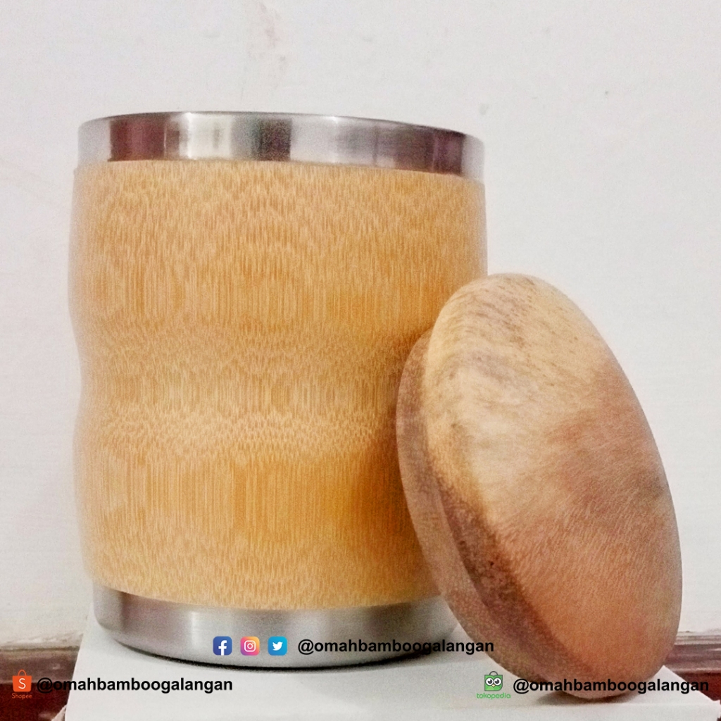 Jual Gelas Bambu Mug Stainless Travel Bambu Custom Bambu Unik Tutup ...