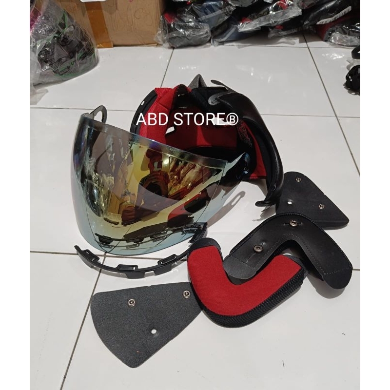 Jual Busa helm kyt 2vision kancing besik + kaca helm hitam bening ...