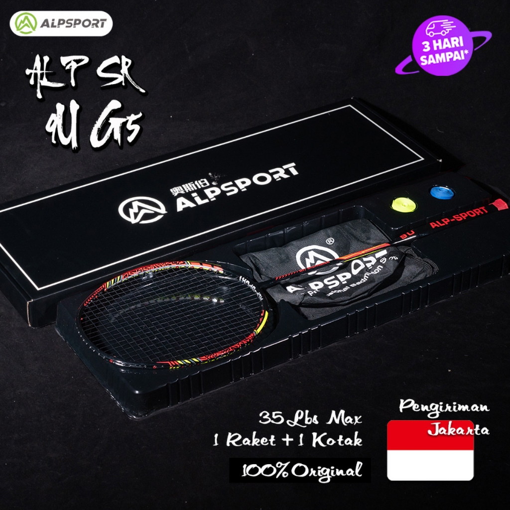 Jual ALPSPORT RR【2Raket + Tas】4U G5 100% Serat Karbon Penuh Desain Asli ...