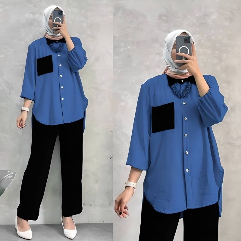 Jual [ Exclusive ] Allena One Set Premium | Setelan Crinkle Airflow ...