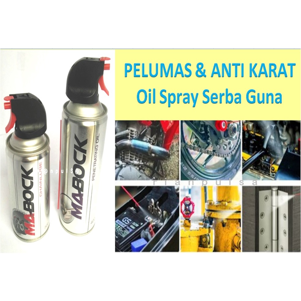 Jual Mabock chainlube oil pelumas anti karat oli rantai besi mesin rel ...