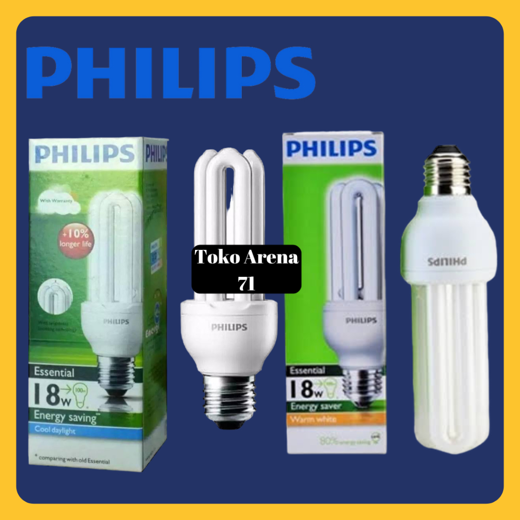 Jual Lampu PLC 3U Philips Essential 18Watt 18W 18 Watt 18 W Cool Daylight CDL Putih | Shopee ...