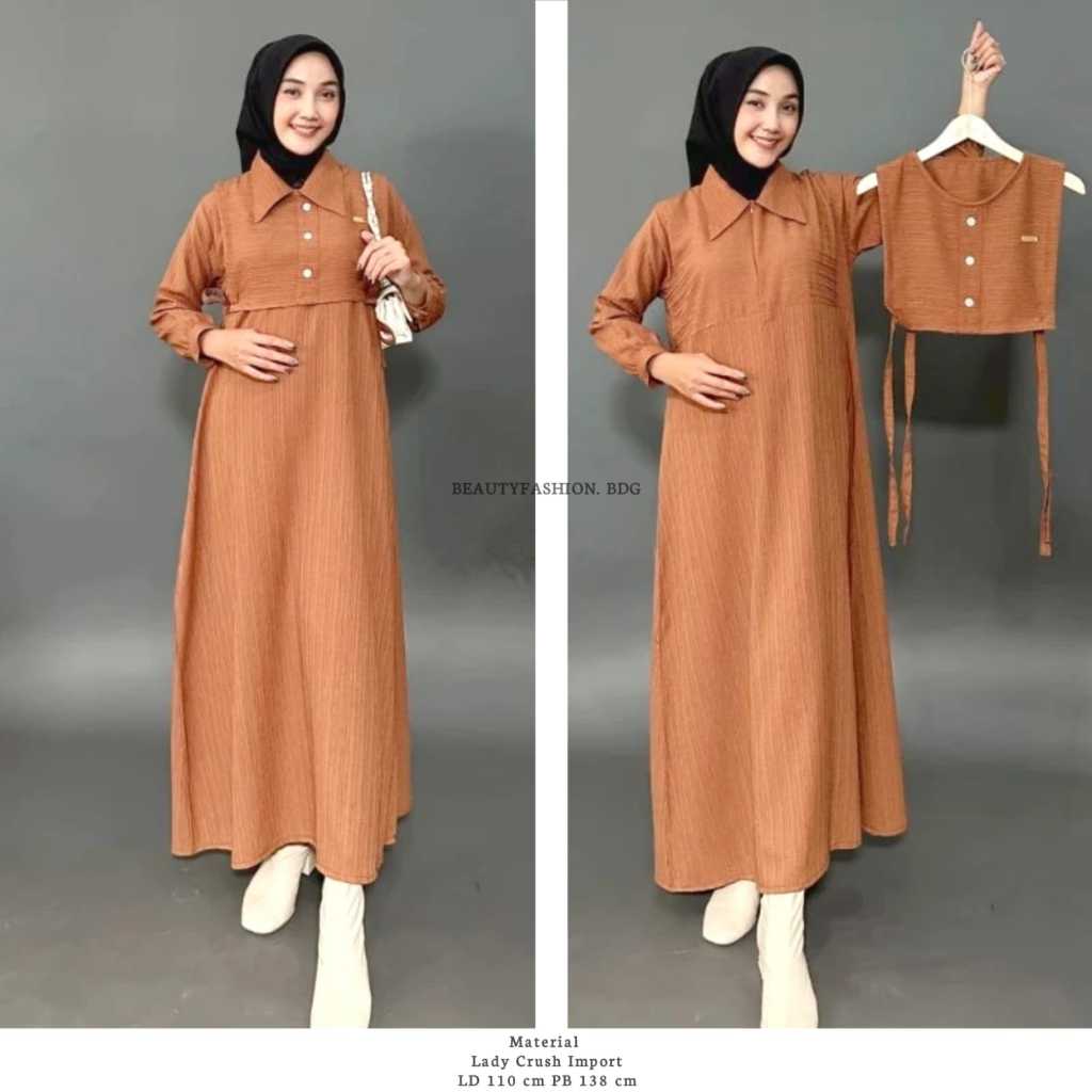 Jual Beautyfashion - Dress Muslim Wanita MELISA Gamis Rompi Ladycrush ...