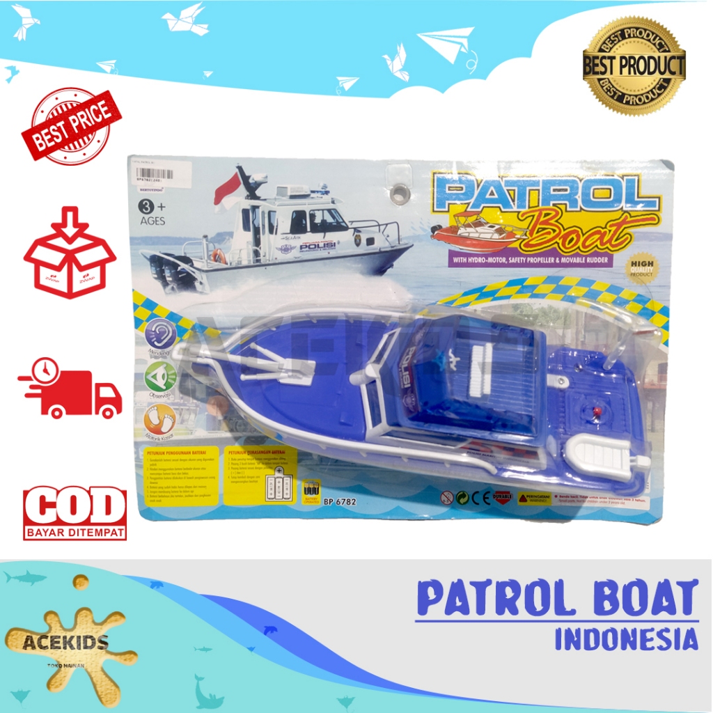 Jual Mainan Anak Kapal Patroli Perahu SpeedBoat - BP6782 | Shopee Indonesia