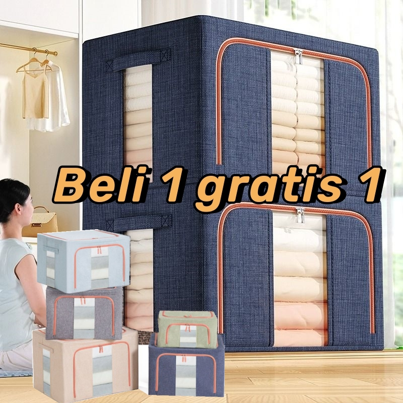 Jual linen katun lebih tebal organizer box Lipat storage box pakaian ...