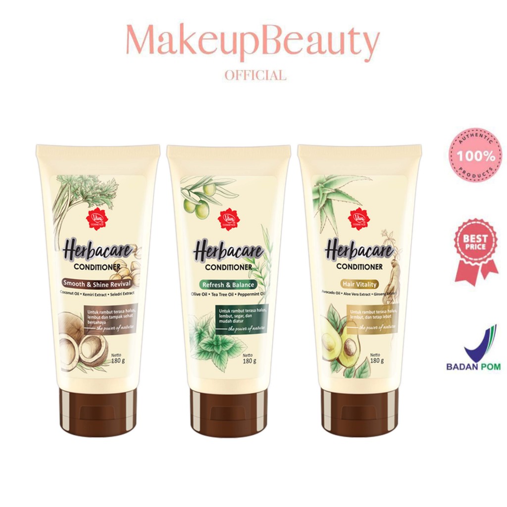 Jual VIVA Herbacare Conditioner - Hair Vitality | Hair Refresh & Balance | Smooth & Shine 180ml ...