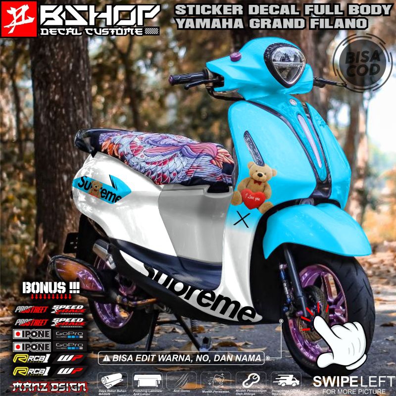 Jual Sticker Decal Full Body Yamaha Grand Filano Motif Suprame Variasi ...