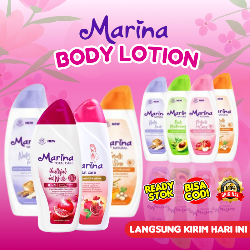 Jual Marina Body Lotion Natural 250ml 200ml 150ml 100ml ORIGINAL ...