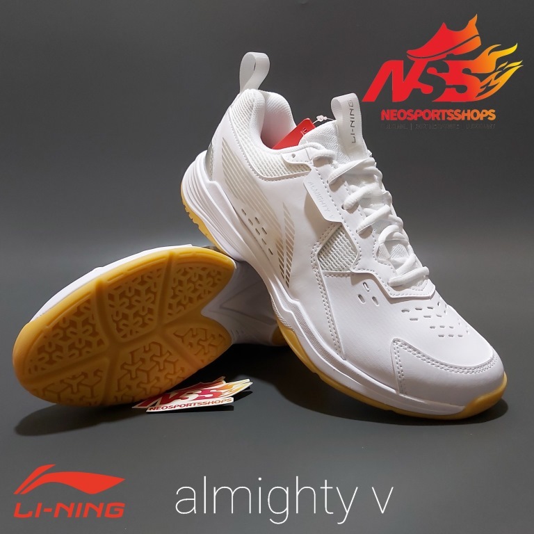 Jual Sepatu Badminton Lining Almighty V 001-5S Std White Original | Shopee Indonesia