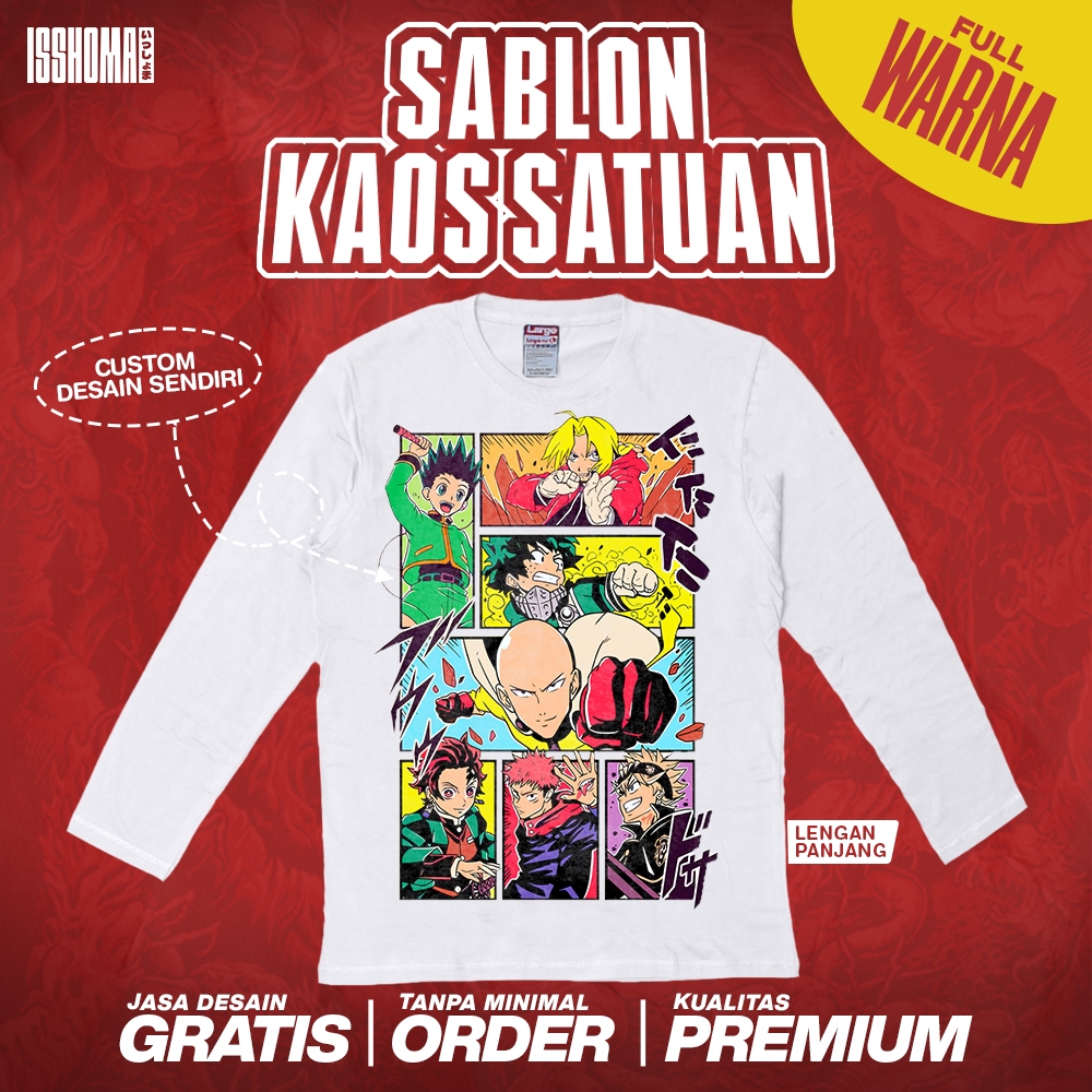 Jual SABLON SATUAN DTF - Kaos Custom Anime Lengan Panjang Isshoma ...