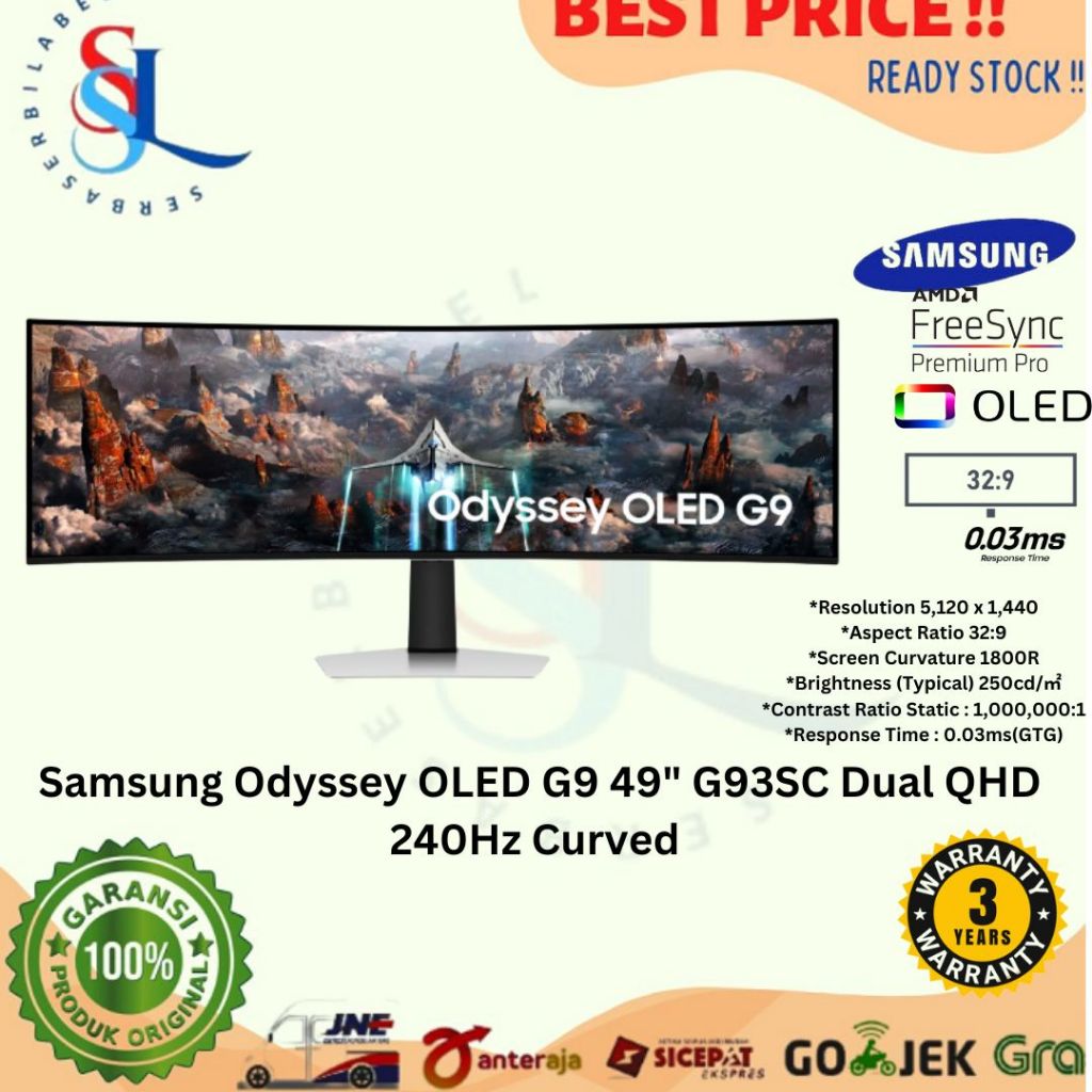 Jual Samsung Odyssey OLED G9 49" G93SC Dual QHD 240Hz Curved Gaming ...