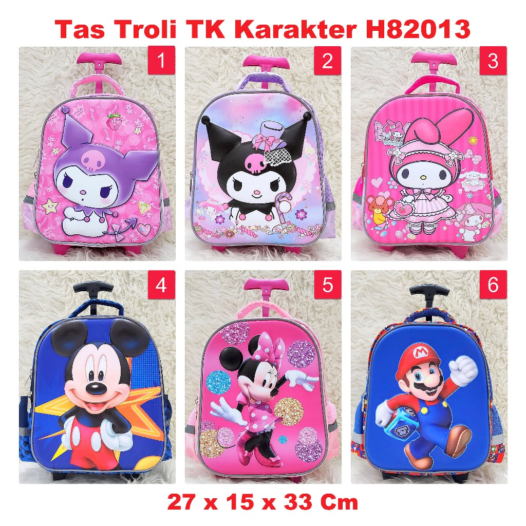 Jual Tas Koper Anak TK Karakter H82013 trolley school bag Kuromi Mario ...