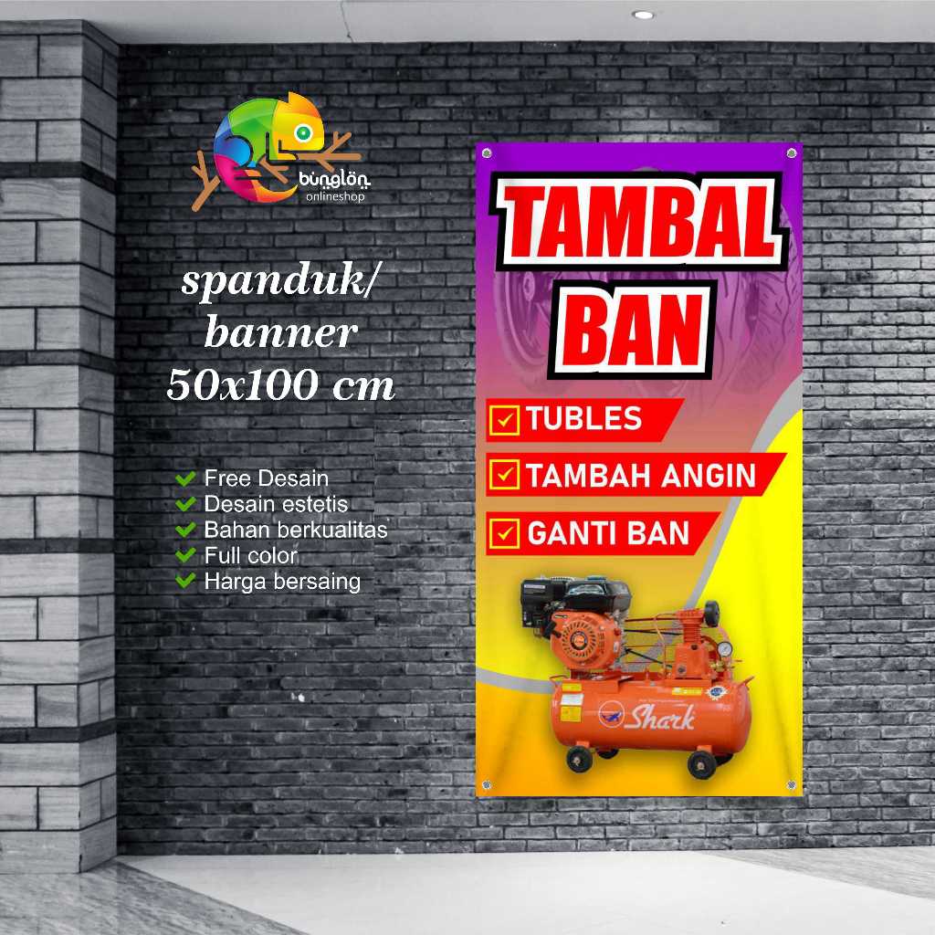 Jual Spanduk 50x100 Banner Tambal Ban Custom Desain | Shopee Indonesia