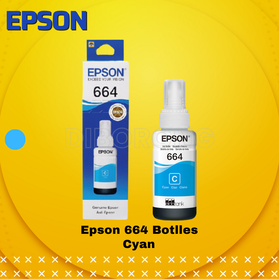 Jual Tinta Printer Refill EPSON 664 Cyan EchoTank Ink Original | Shopee ...