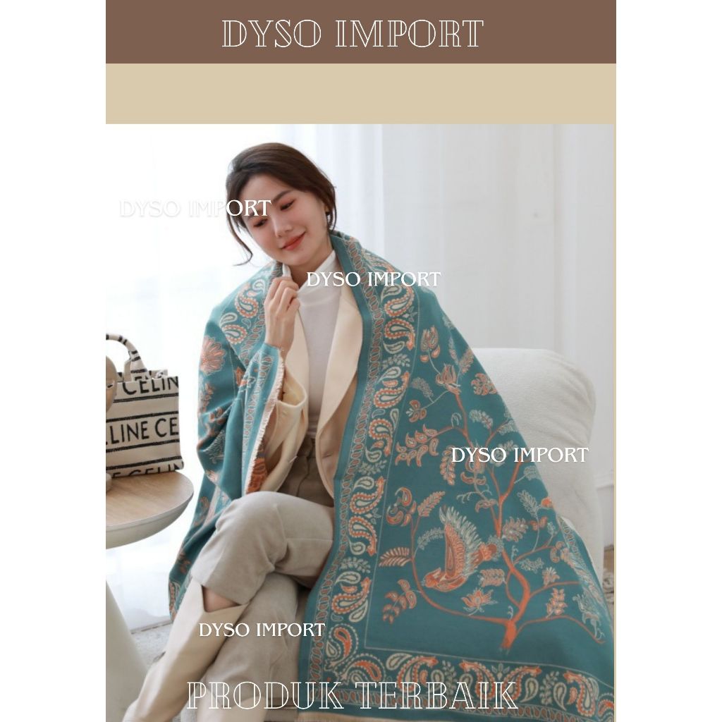 Jual DYSO - Syal Selendang Batik Corak Bunga Cashmere Premium Uk ...