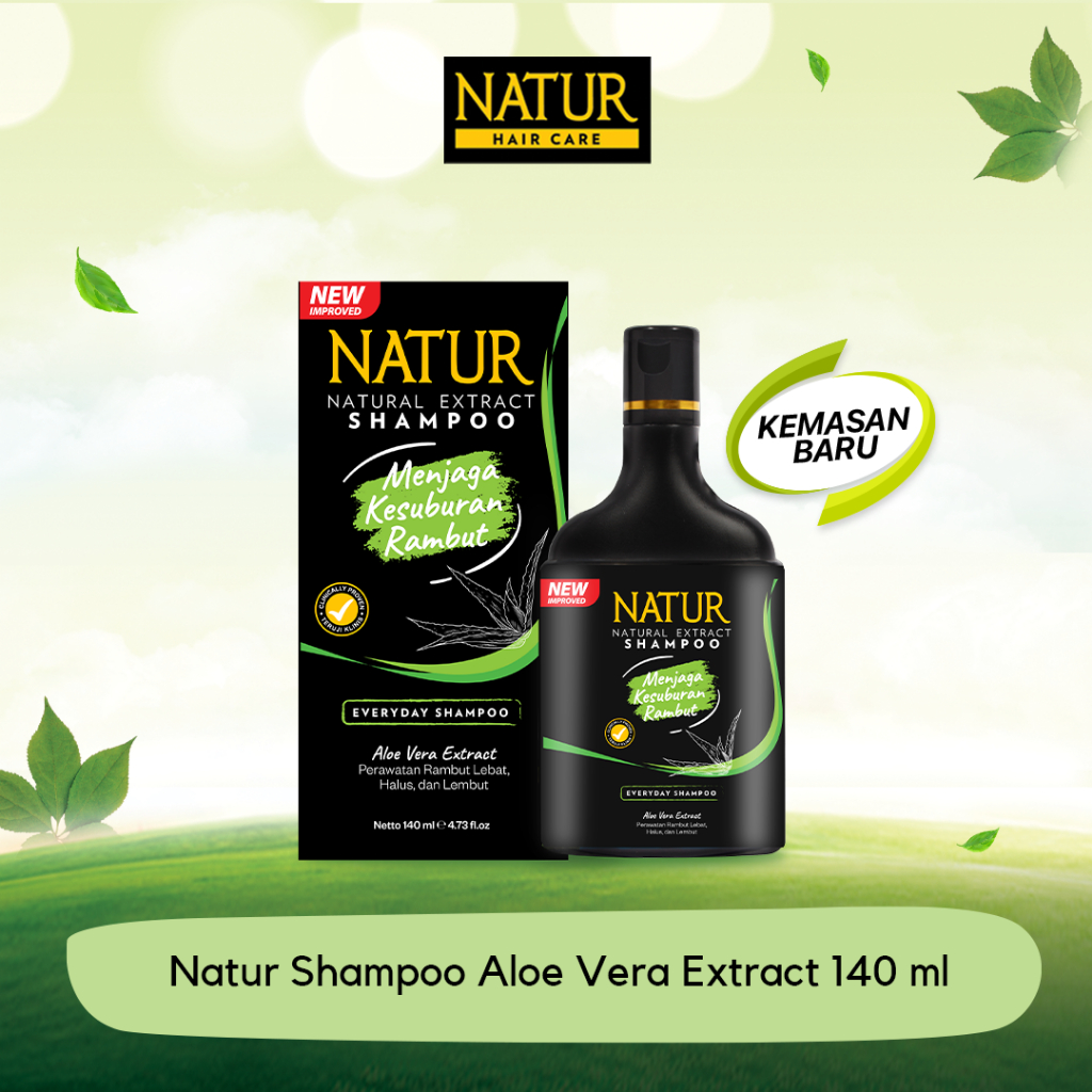 Jual NATUR Hair Natural Extract Shampoo Ginseng | Aloe Vera | Tea Tree Oil | Olive Oil & Vitamin ...