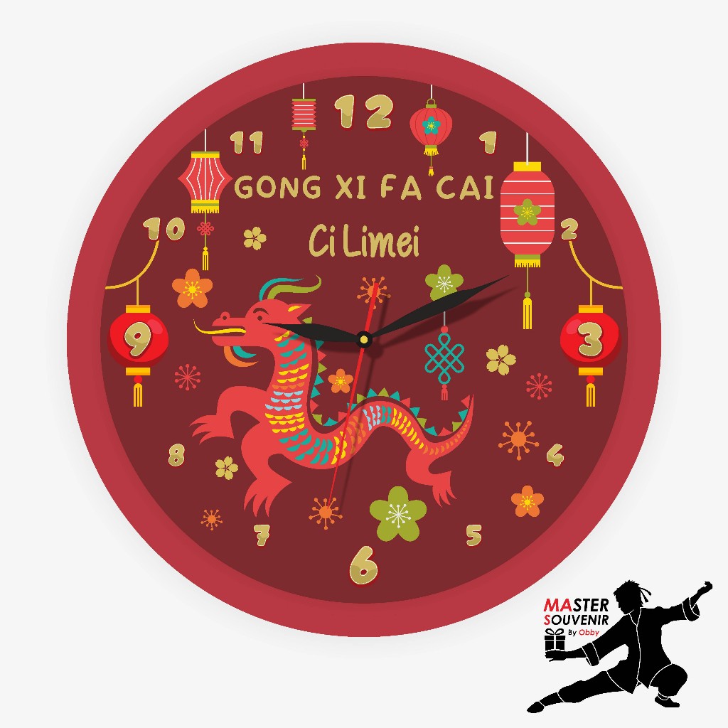 Jual Jam Custom Hari Raya Cina Ukuran 10CM (Hadiah Imlek Souvenir Edisi ...