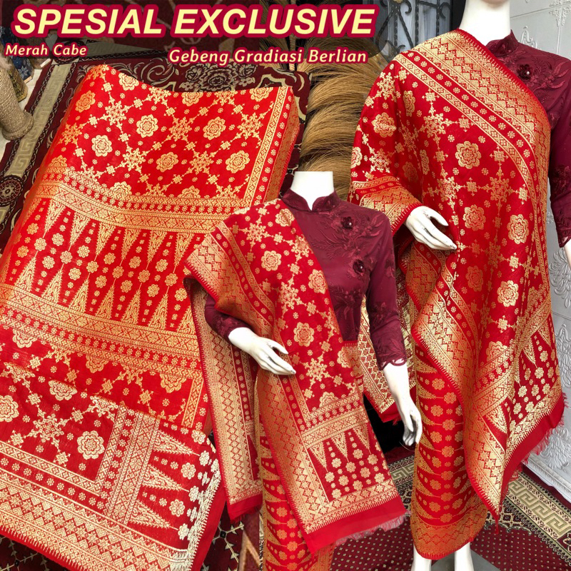 Jual SUPER MEWAH Exclusive Songket Lepus Berlian Gradiasi ORI Grade A TERLARIS Songket Tenun ...