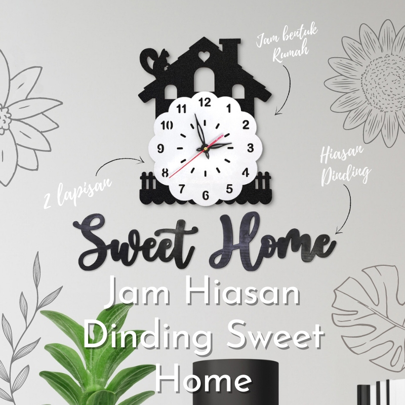 Jual Jam Hiasan Dinding Estetik Sweet Home JD010 | Shopee Indonesia