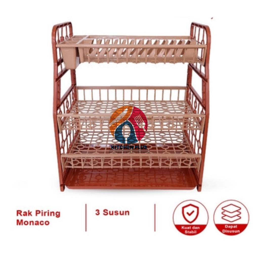 Jual RAK PIRING MONACO SUSUN 3 COKLAT/RAK PIRING SUSUN 3/RAK PIRING ...