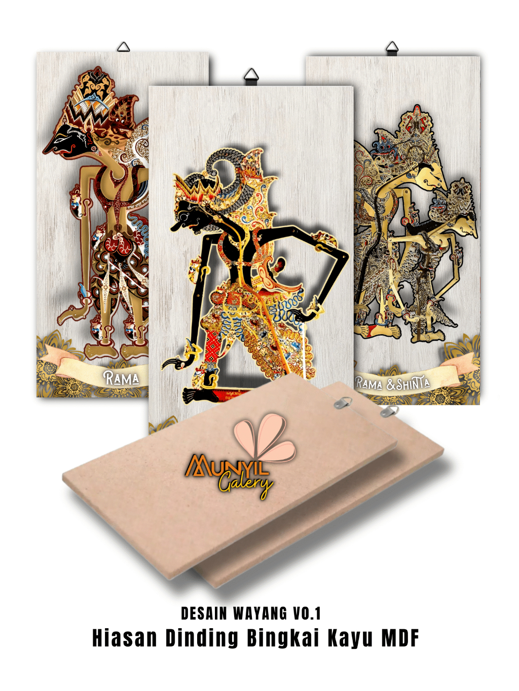 Jual Munyil Galery - 15x30 Dekorasi Dinding Wayang / Rama Shinta / Buto ...