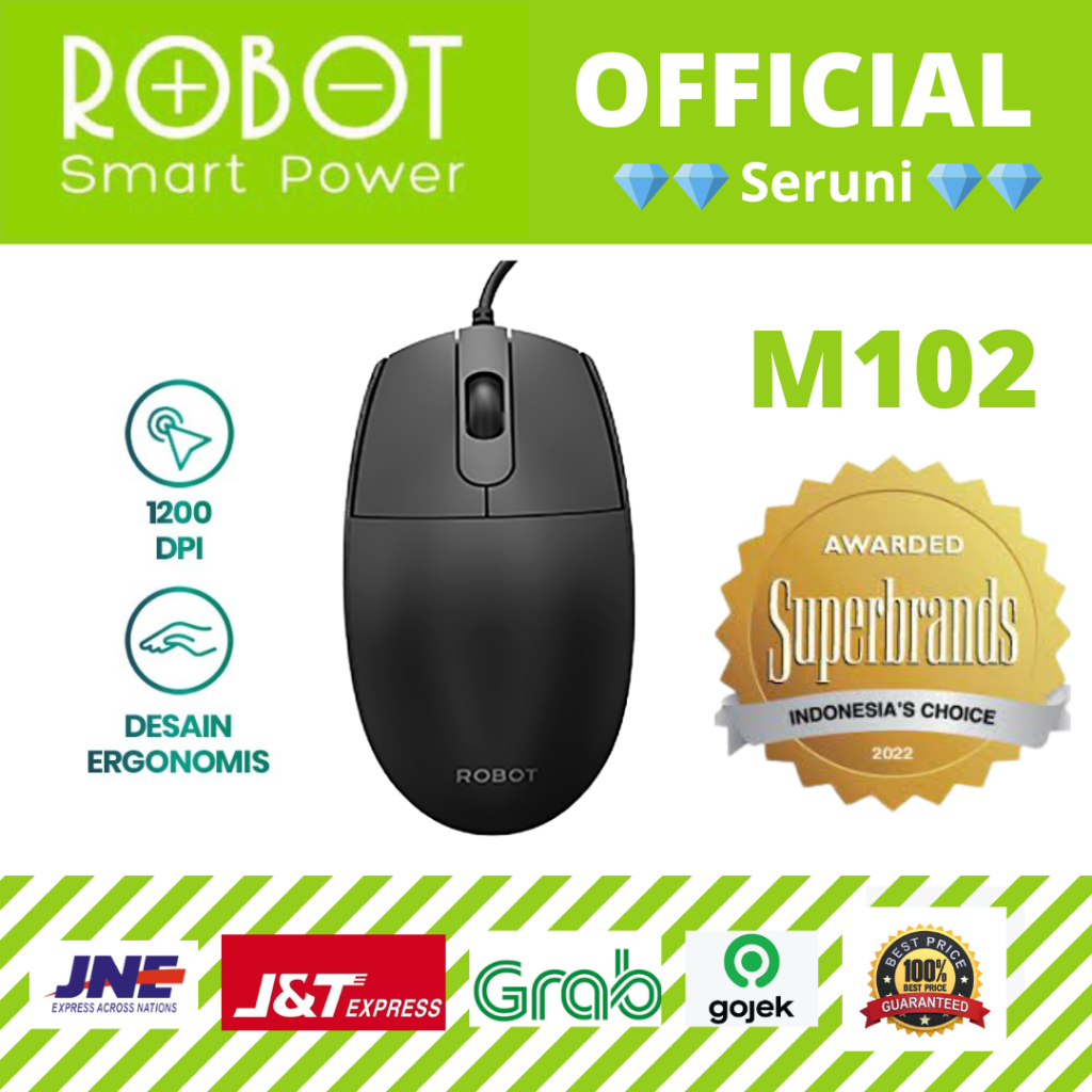 Jual Mouse Robot M102 Kabel 1200 DPI Simple Akurasi Tinggi Original ...