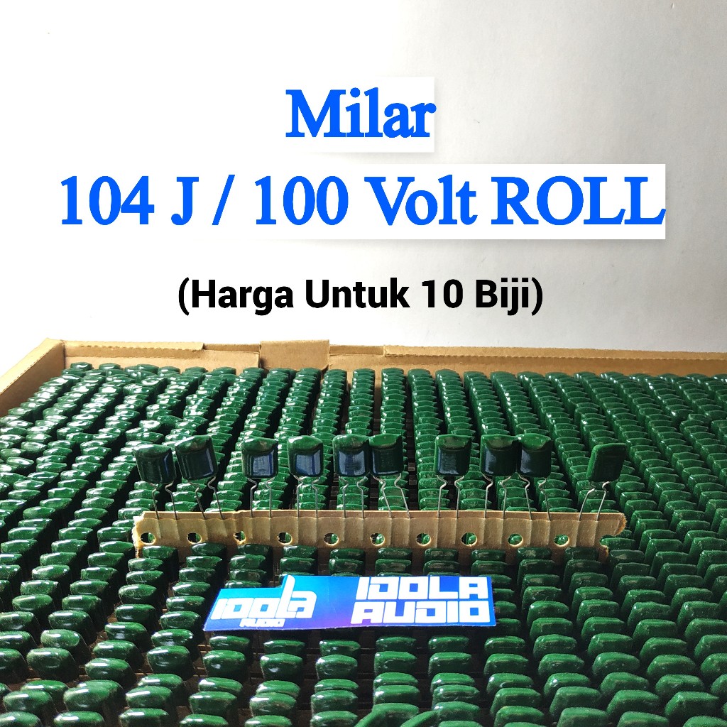 Jual (10 PCS) MILAR 104J / 100 Volt ROLL Hijau | Milar 104 J / 100 V ROLL | Shopee Indonesia