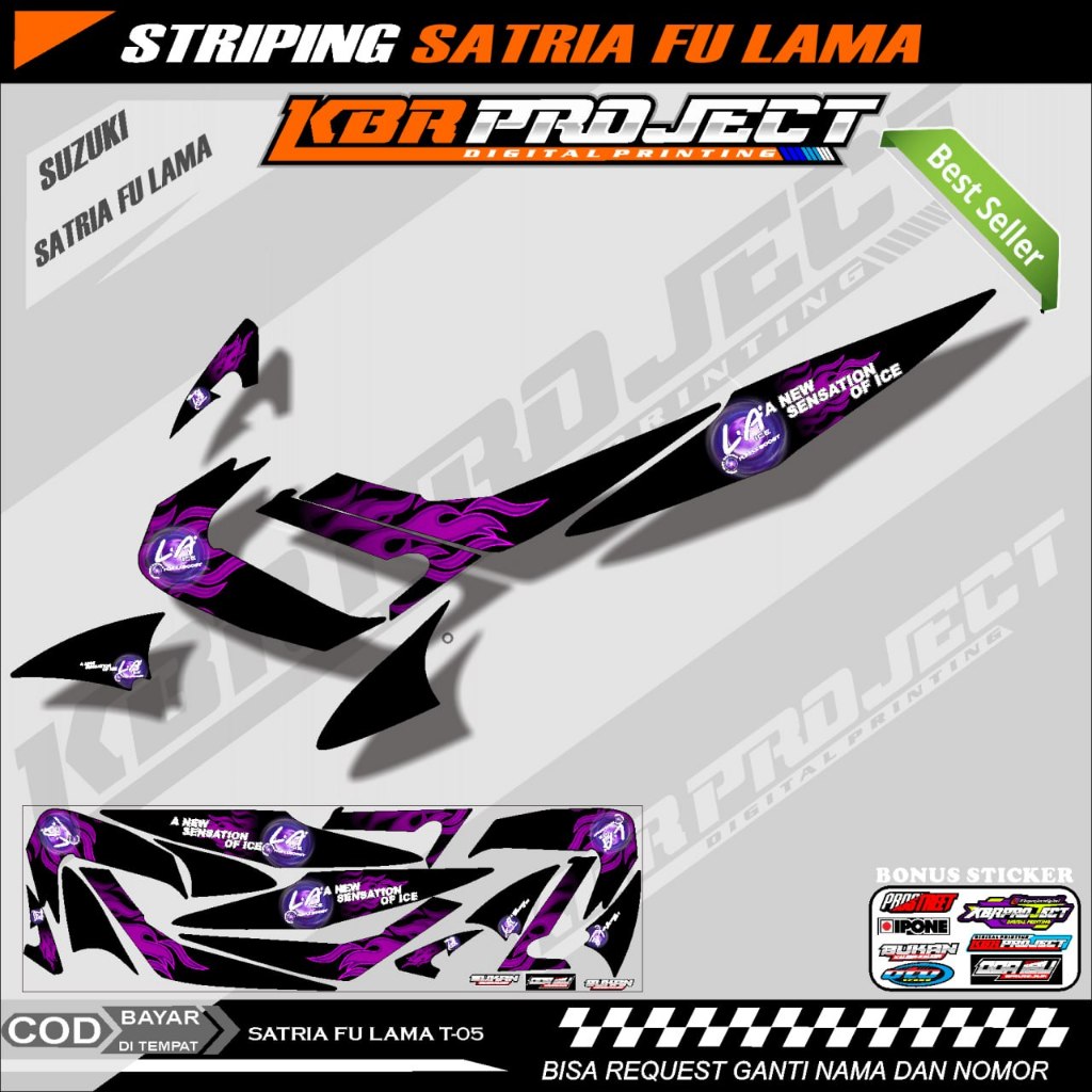 Jual SATRIA FU LAMA STIKER STRIPING PREMIUM KEREN LIS VARIASI MOTOR ...