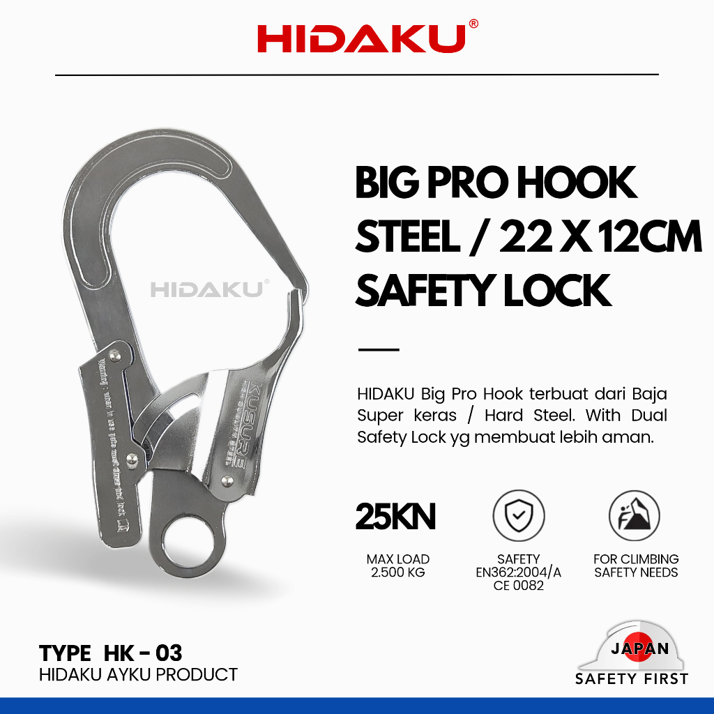 Jual HIDAKU Big Hook type HK-03 / Safety Hook / Snap Hook / Carabiner Besar | Shopee Indonesia