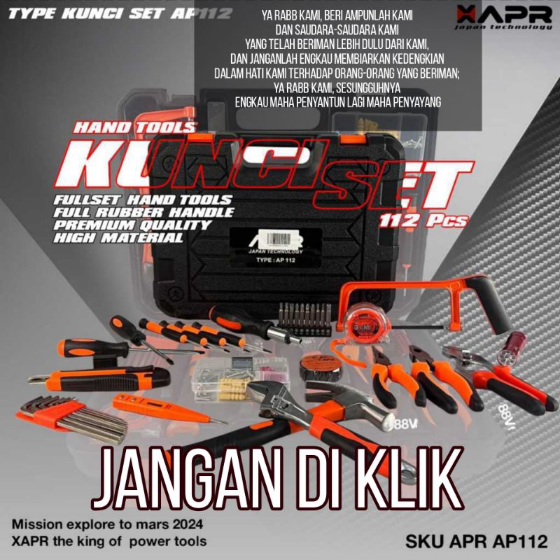 Jual tool kit TOOLSET GARANSI RESMI 3THN APR JAPAN AP112 SERBAGUNA ...