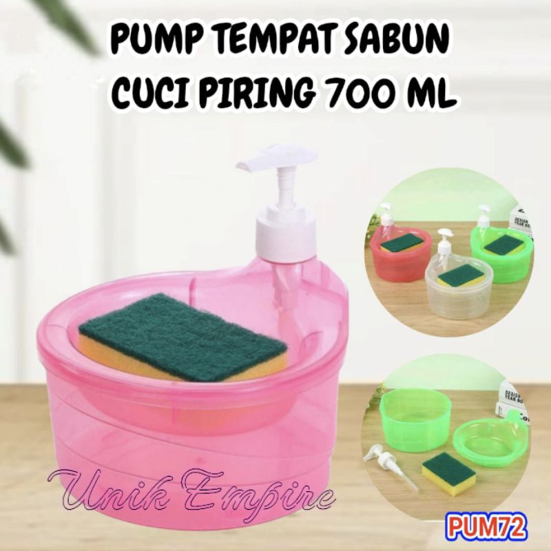 Jual Free Sponge WADAH PUMP TEMPAT SABUN CAIR CUCI PIRING BULAT SOAP ...