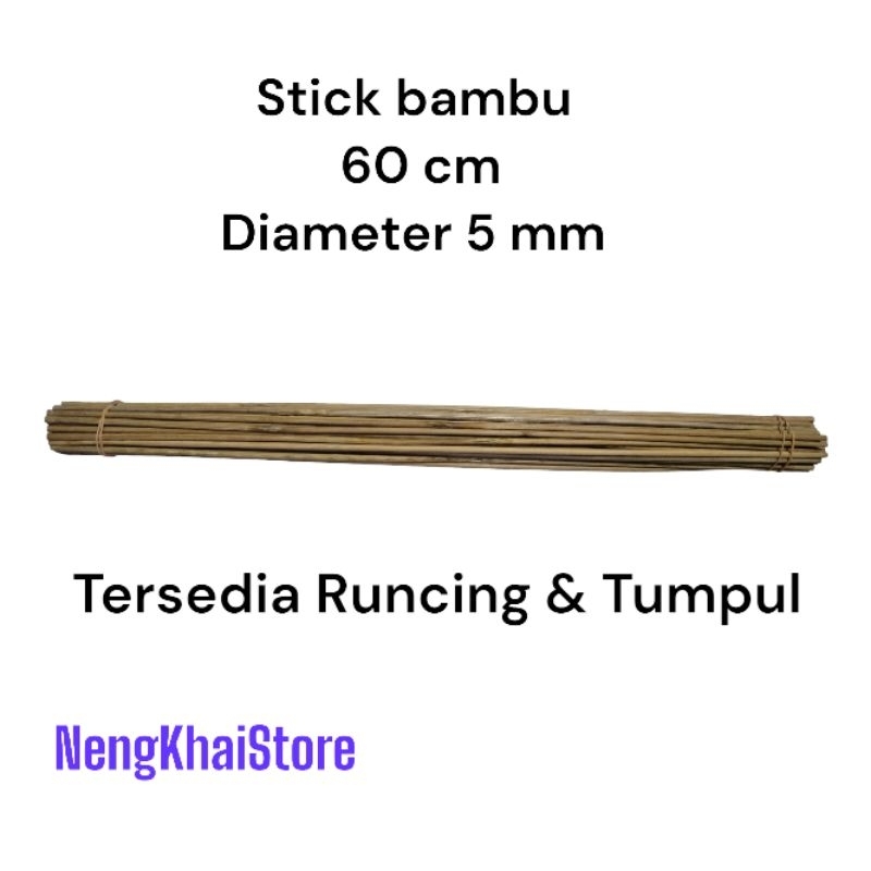 Jual Stick/Tusuk bambu 60 cm diameter 5 mm | Shopee Indonesia