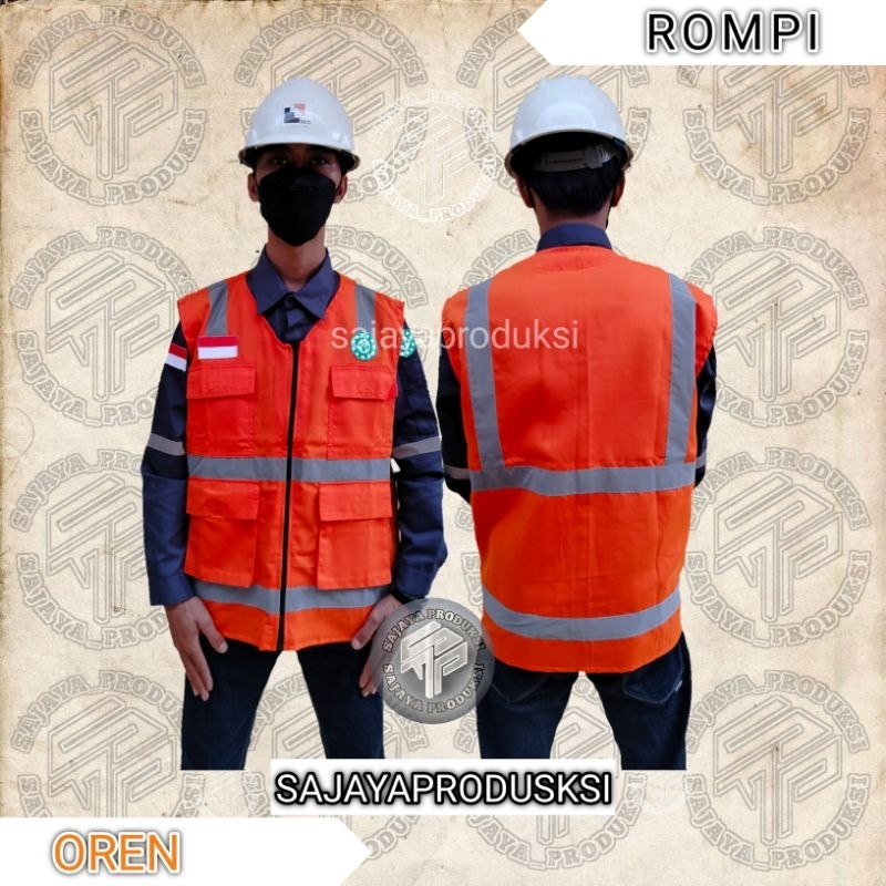 Jual Rompi safety k3 / Rompi kerja Oren / Rompi proyek | Shopee Indonesia