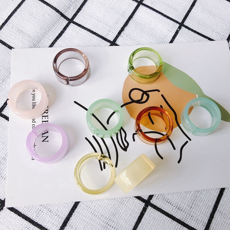 Jual TWINKLE - Ring cincin wanita resin akrilik lucu Simple Aesthetic ...