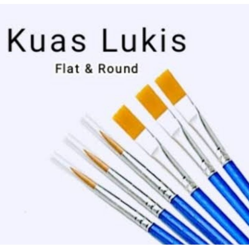 Jual kuas lukis flat and round | Shopee Indonesia