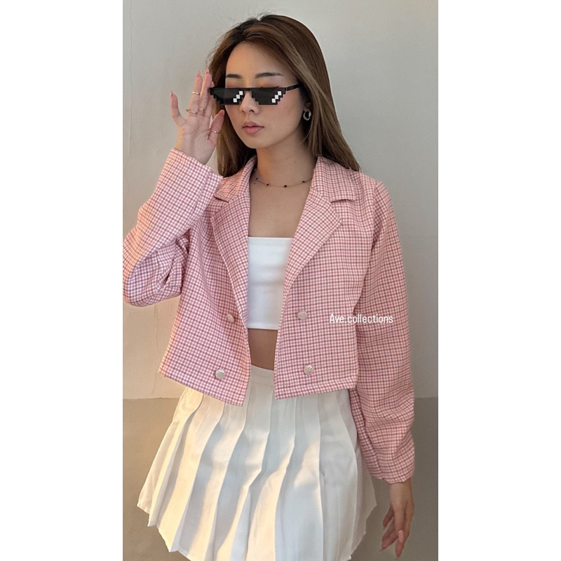Jual AVE - 053 Byeol Blazer Outer Crop Vintage | Atasan Cardigan Crop ...