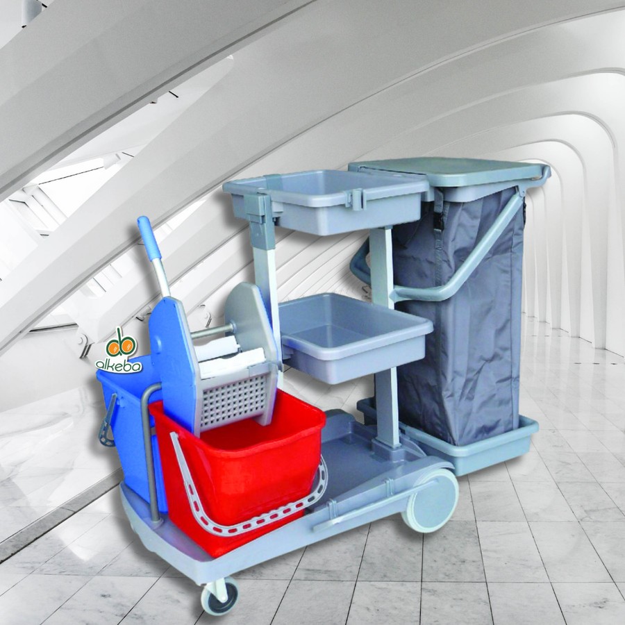Jual Janitor Cart With Double Bucket D-11D Besar - troli cleaning ...
