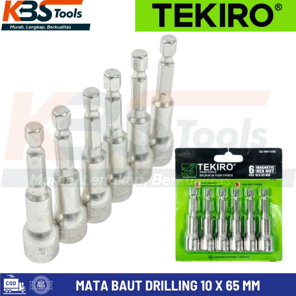 Jual TEKIRO Mata Baut Drilling 10 mm x 65 mm Magnetic Hex Nut 65mm (1 ...
