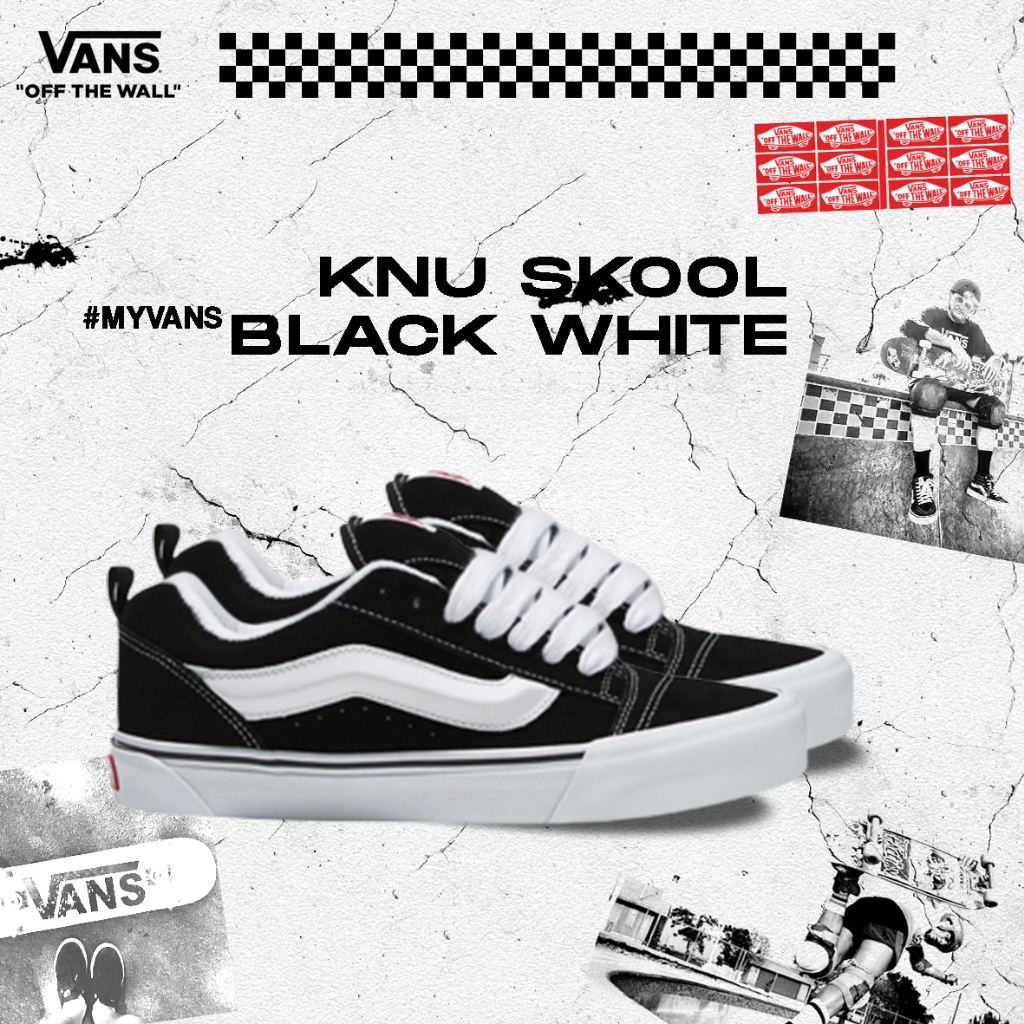 Jual Sepatu Vans Knu Skool “Black/White" / Vans Original / Oldskool Ori ...
