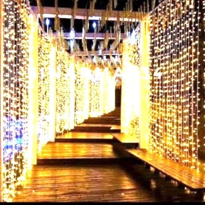 Jual Lampu Natal Tirai 300 Led 3x3 M Lampu Tumblr Backdrop Wedding ...