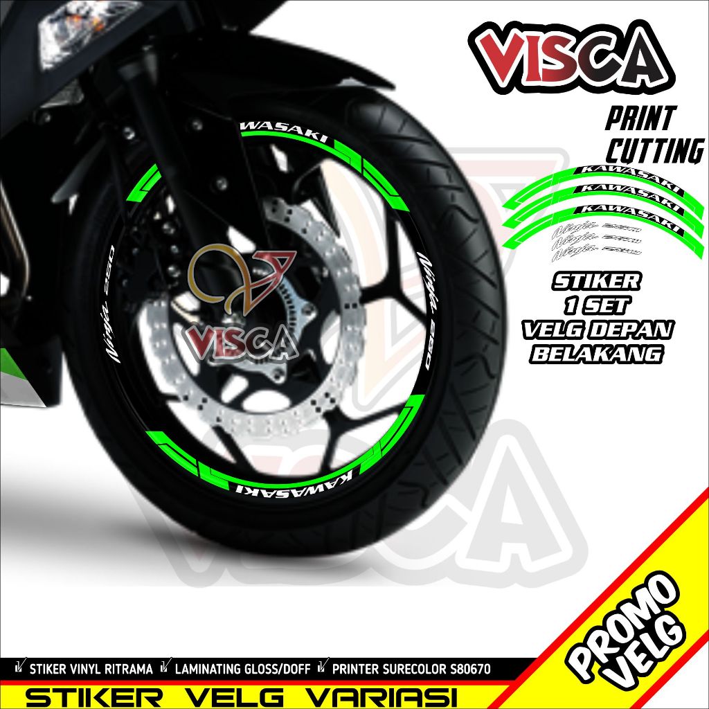 Jual Stiker Velg List Velg Motor Stiker Velg Kawasaki Ninja 250 Variasi ...