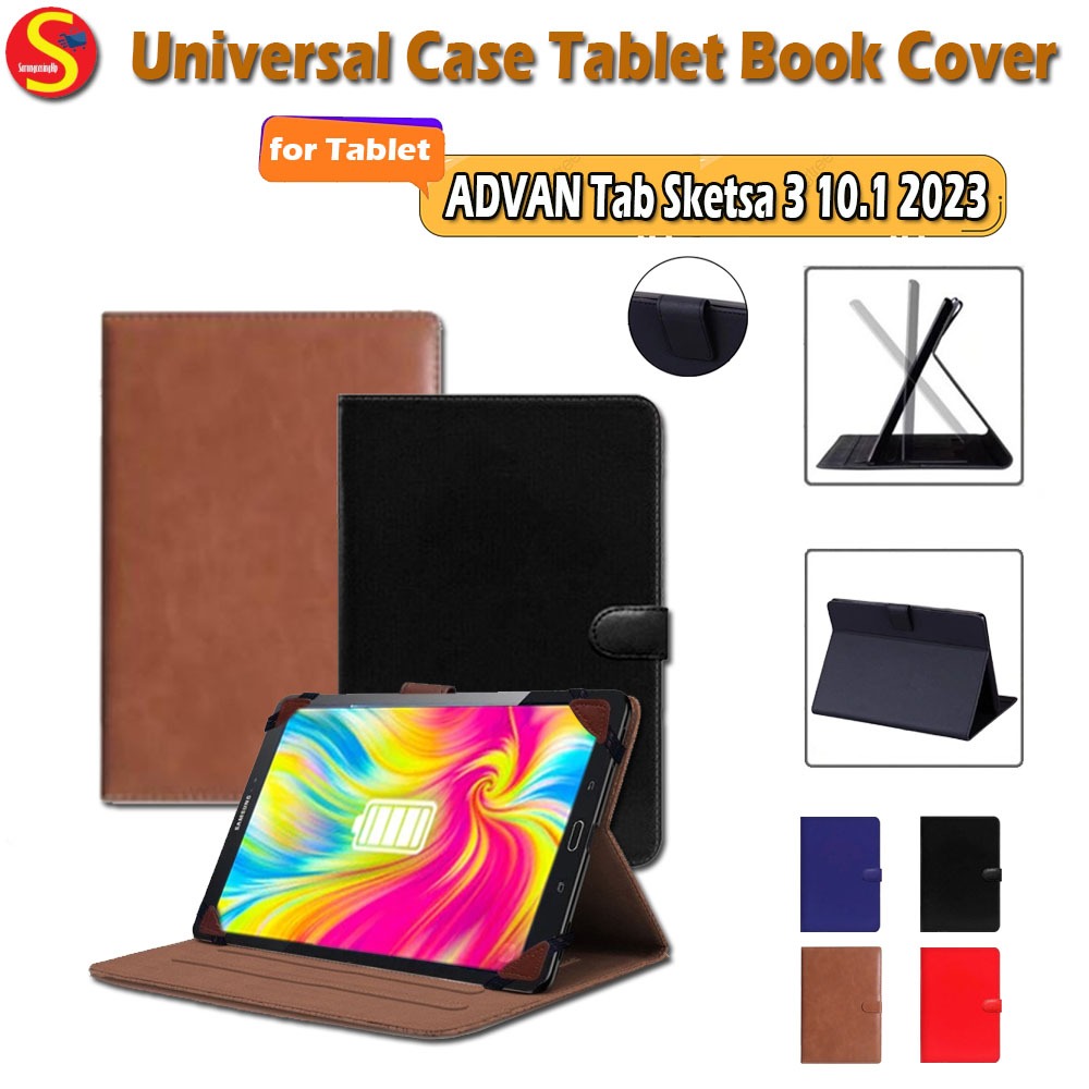 Jual ADVAN Tab Sketsa 3 10.1" Book Cover Leather Casing Stand Standing ...