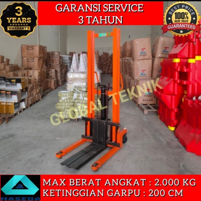 Jual Hand Stacker 2 ton 2 meter Manual Max Lifting Height 2000 mm Hand ...