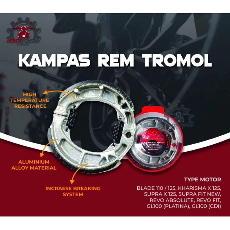 Jual KAMPAS REM TROMOL BELAKANG PIRODO BLADE SUPRA X 125 SUPRA FIT NEW ...