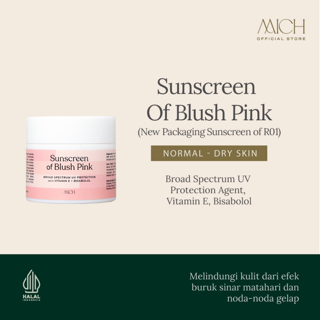 Jual MICH Sunscreen of Blush Pink - Cream Siang dengan SPF 30 untuk ...