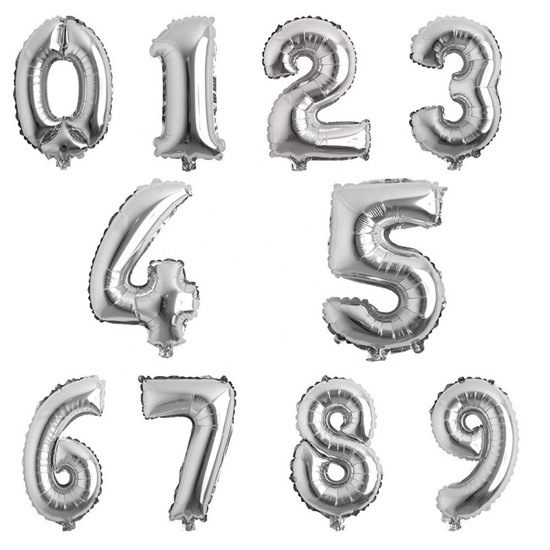 Jual Balon Angka Foil Gold Silver 40cm Balon Pesta Ulang Tahun Ballon ...