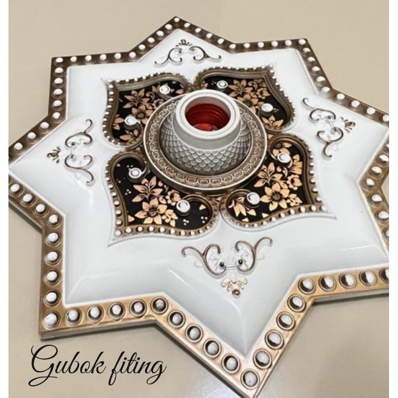 Jual ORNAMeN LAMPU PLAFON PVC/GYPSUM 30x30 FITING HIAS PLAFON GYPSUM 30 ...