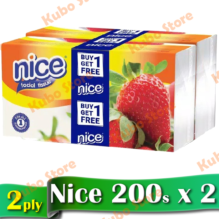 Jual Nice Tisu Wajah 2 x 200s Facial Premium Tissue Bundle Buy 1 Get 1 ...