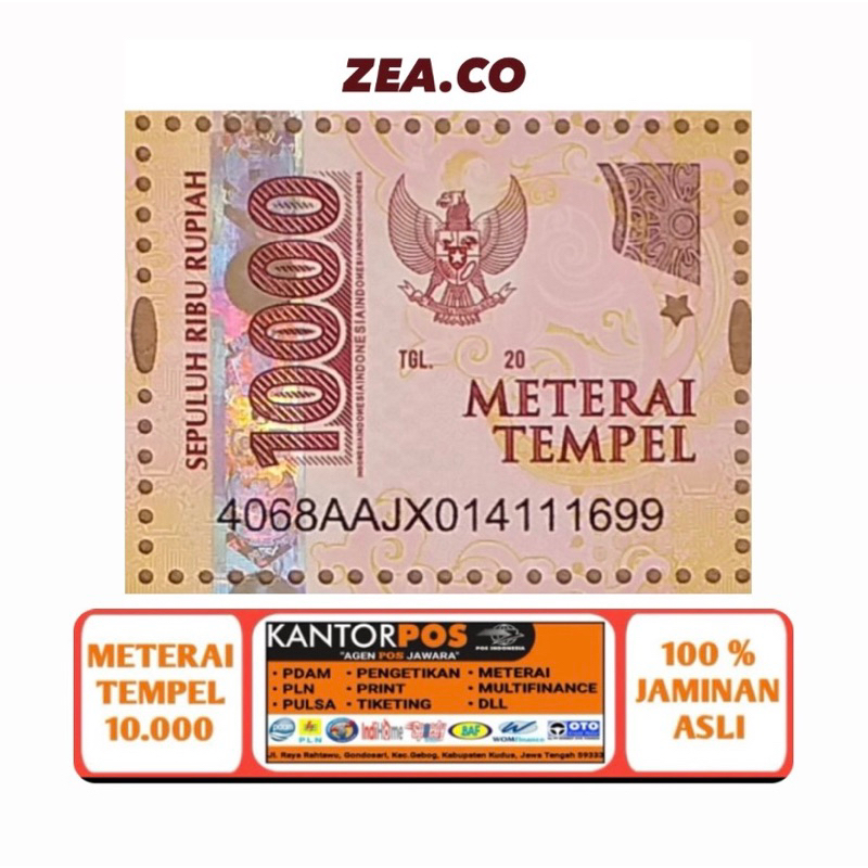Jual MATERAI 10000 ASLI POS INDONESIA (MATERAI TEMPEL) | Shopee Indonesia
